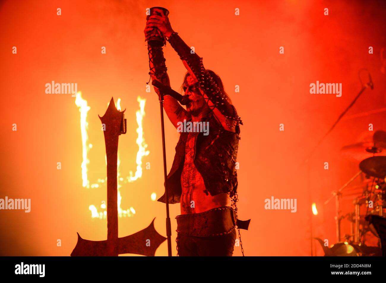 Swedish satanic band Watain performing live on stage during Wacken Open ...