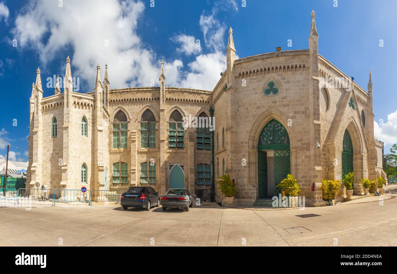 Parliament government building is located on Broad Street in Bridgetown ...