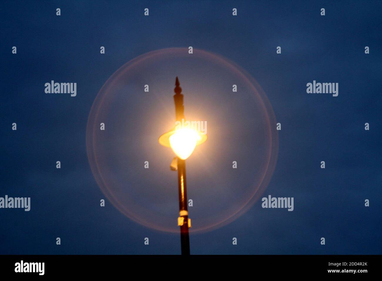 Street Light abstract. A circle of light an aurora around a street ...