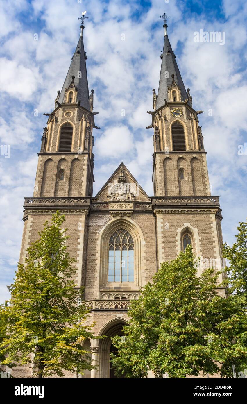 Front facade of the Stiftskirche church in Bonn, Germany Stock Photo ...