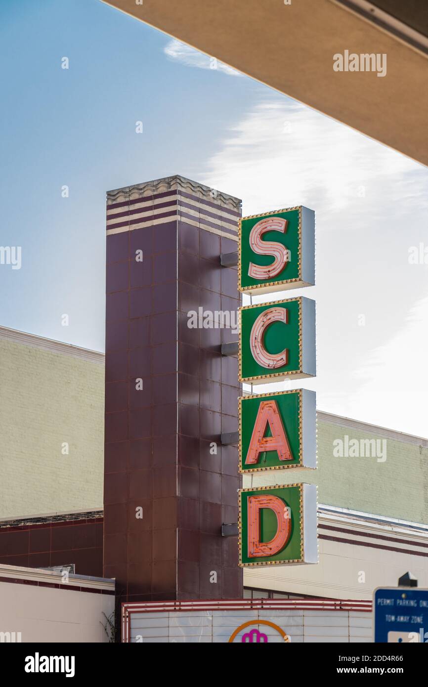 SCAD neon sign in savannah georgia Stock Photo - Alamy