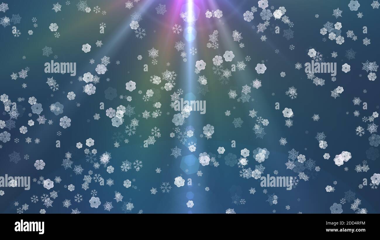 Winter Snow Flake abstract Background, illustration render Stock Photo ...