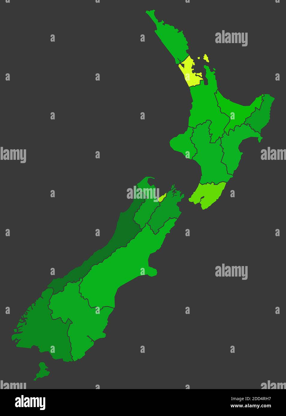 New Zealand population heat map as color density illustration Stock ...