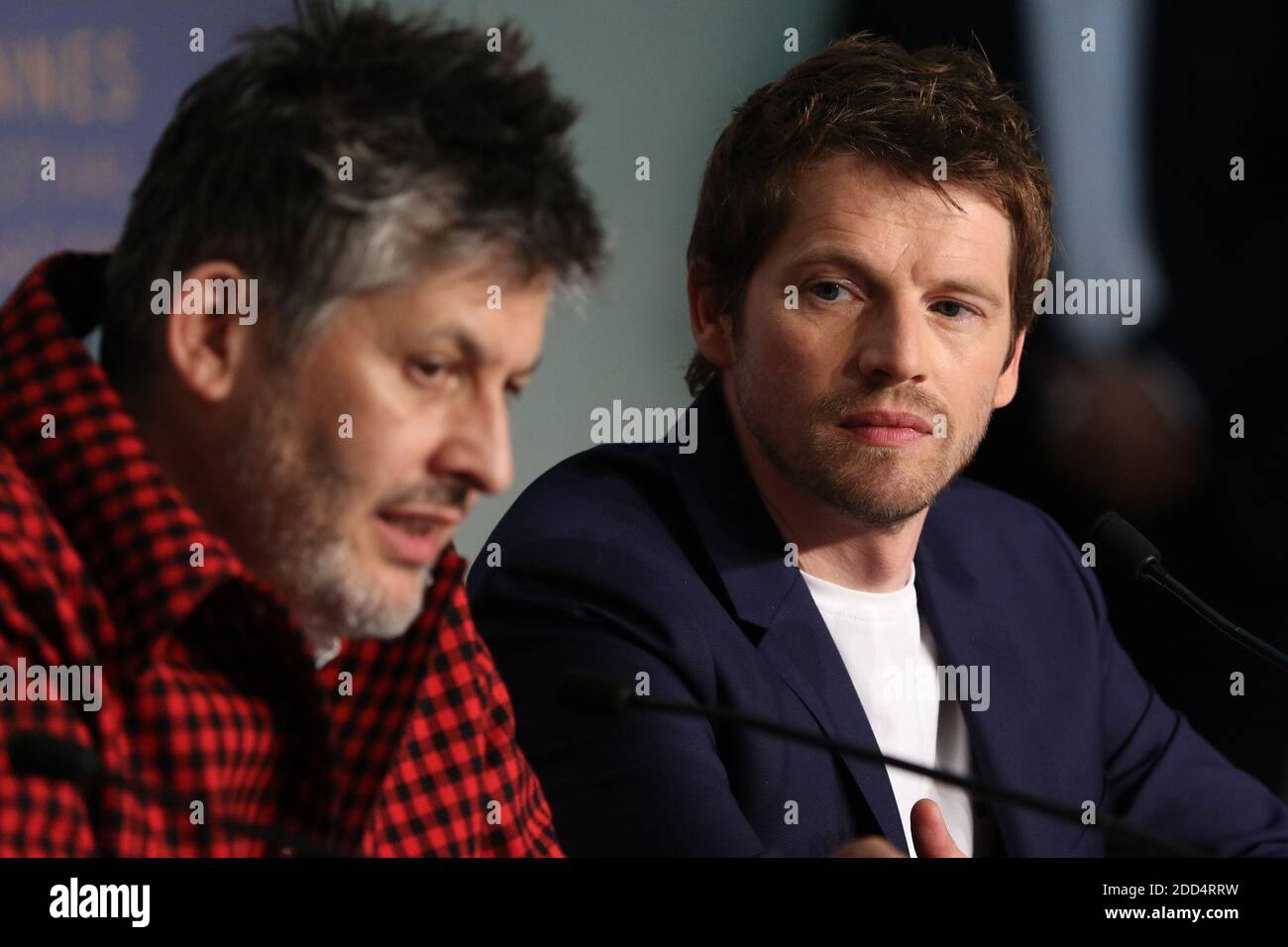 Christophe Honore and Pierre Deladonchamps attend the press conference ...