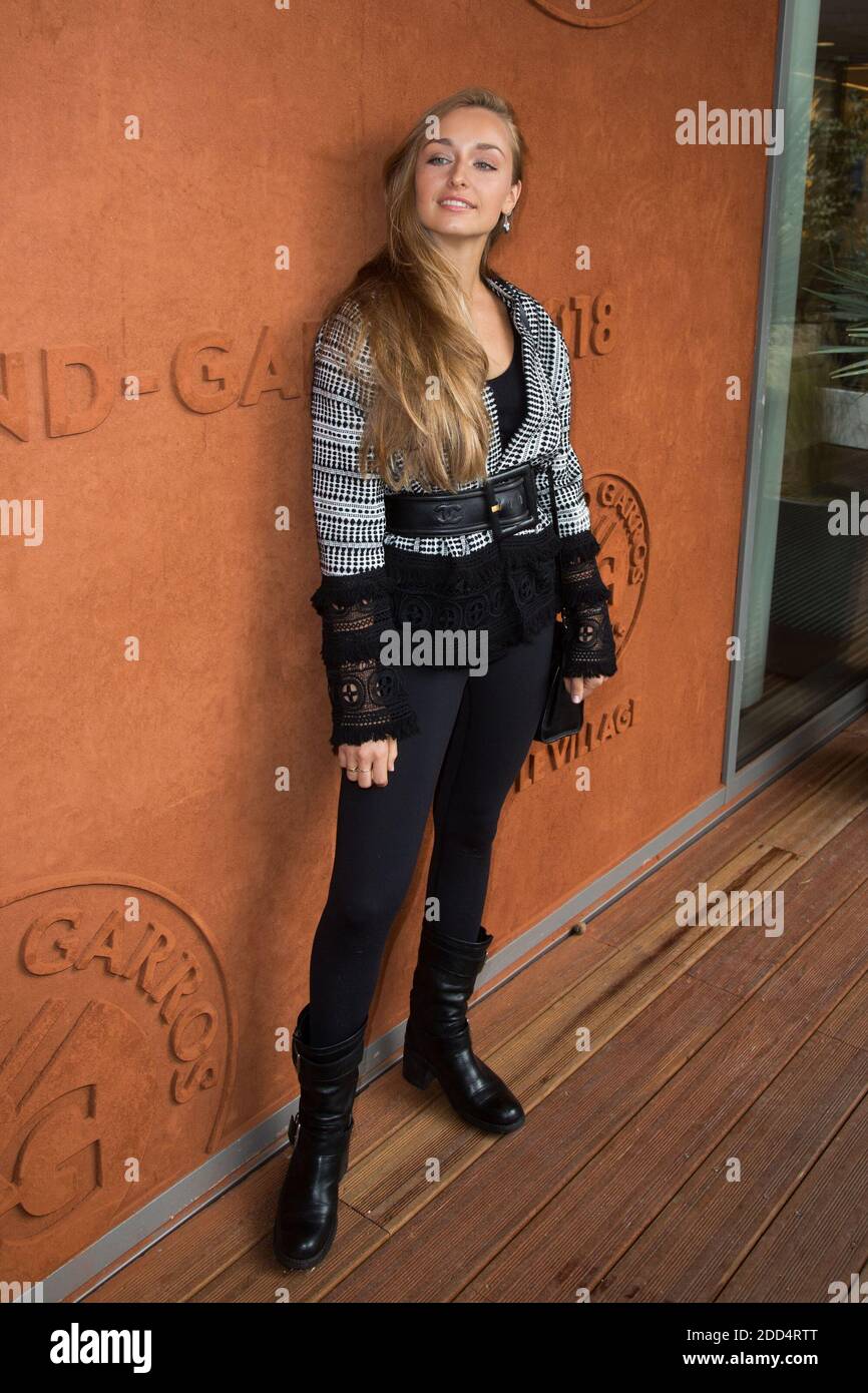 Emma Smet at village during French Tennis Open at Roland-Garros arena ...