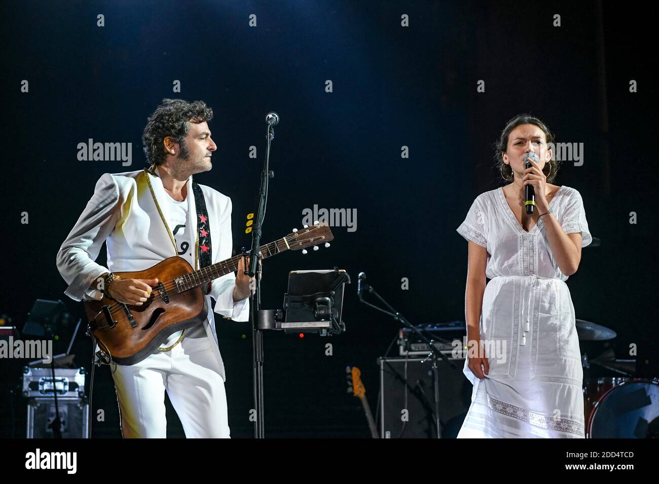 French musician Matthieu Chedid, also known as 'M' sings with his ...