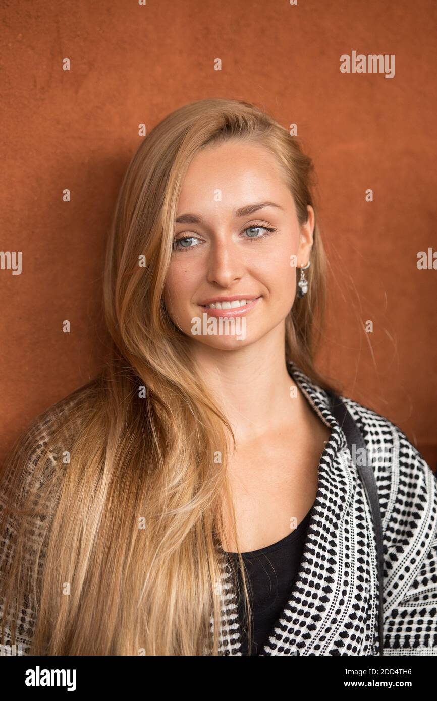 Emma Smet at village during French Tennis Open at Roland-Garros arena ...