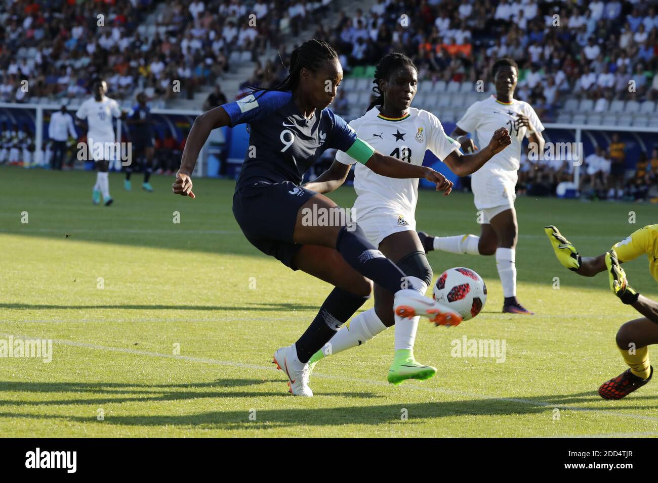 France's Marie-Antoinette Katoto battles Ghana's Shine Agbomadzi during ...