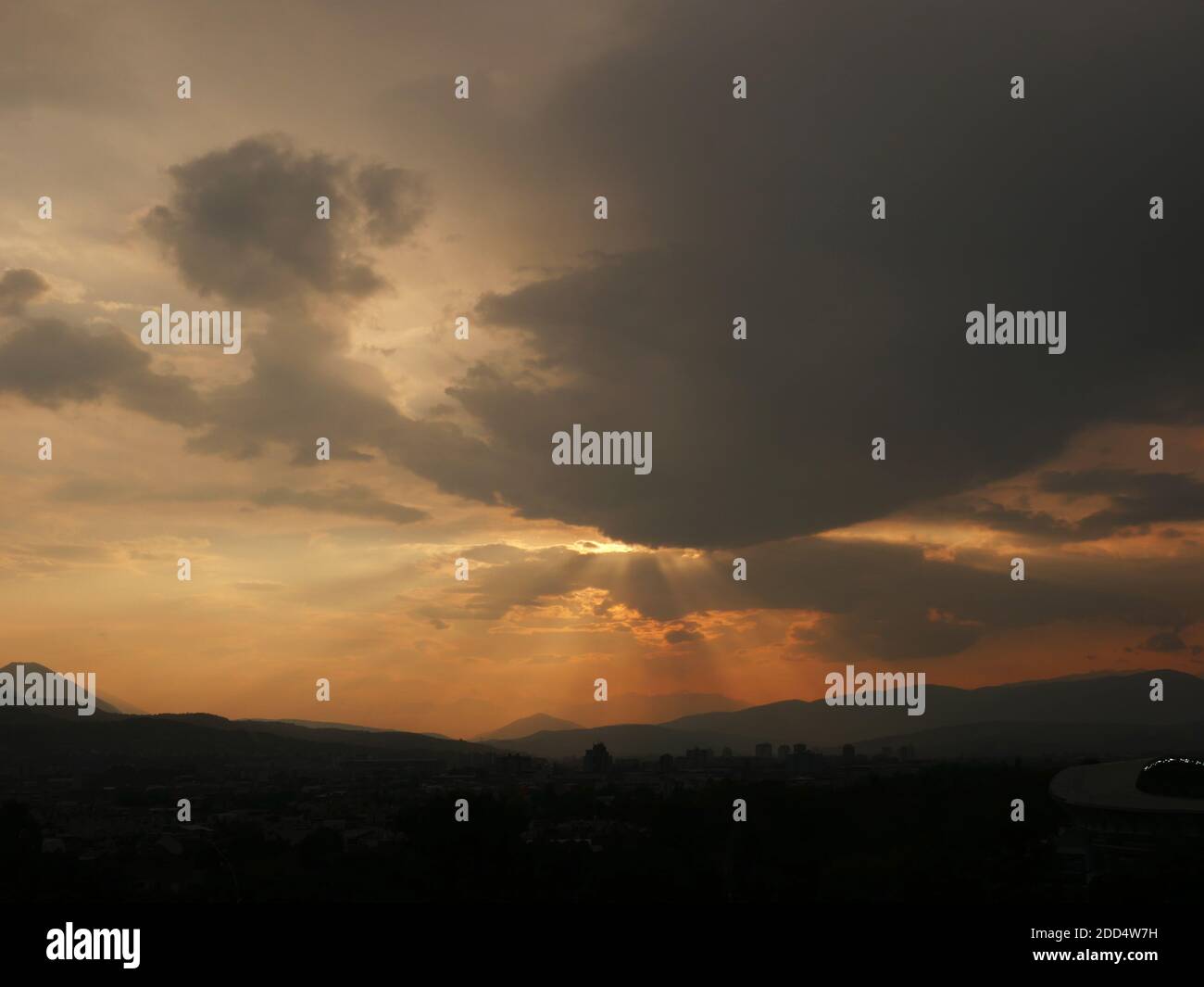 sunset sky panorama landscape background natural color of evening ...