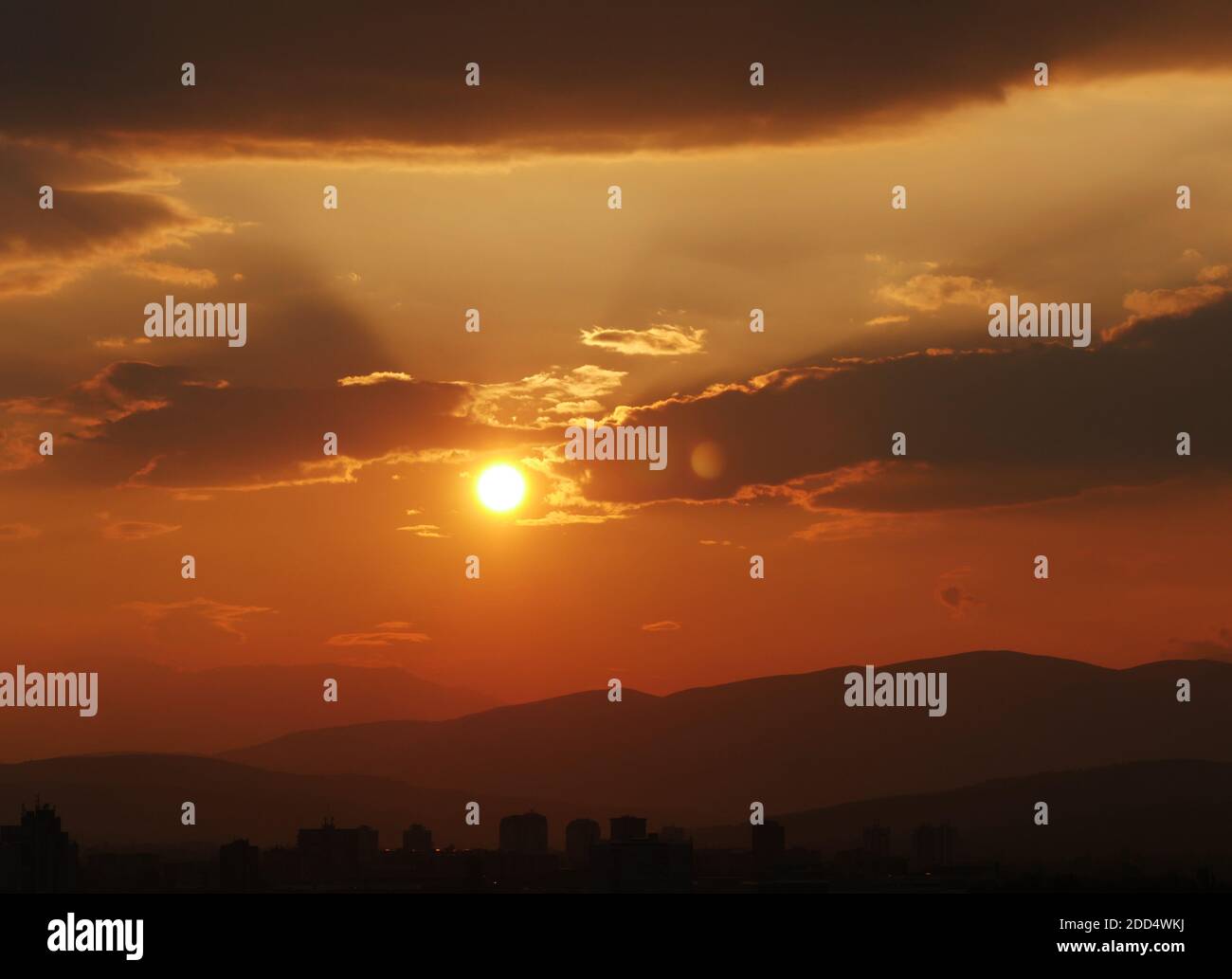 sunset sky panorama landscape background natural color of evening ...
