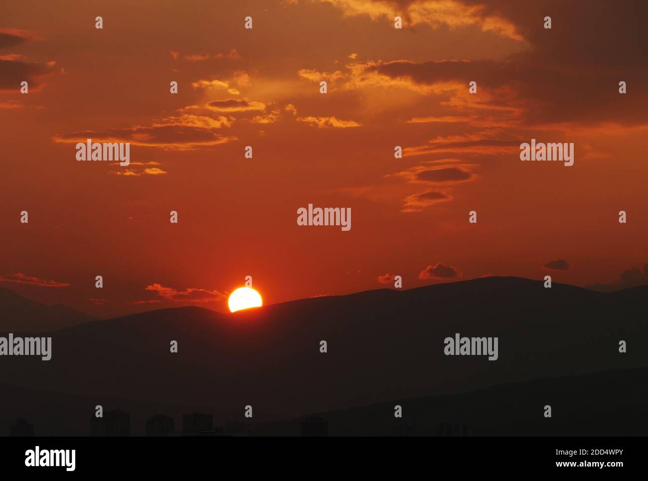 sunset sky panorama landscape background natural color of evening ...