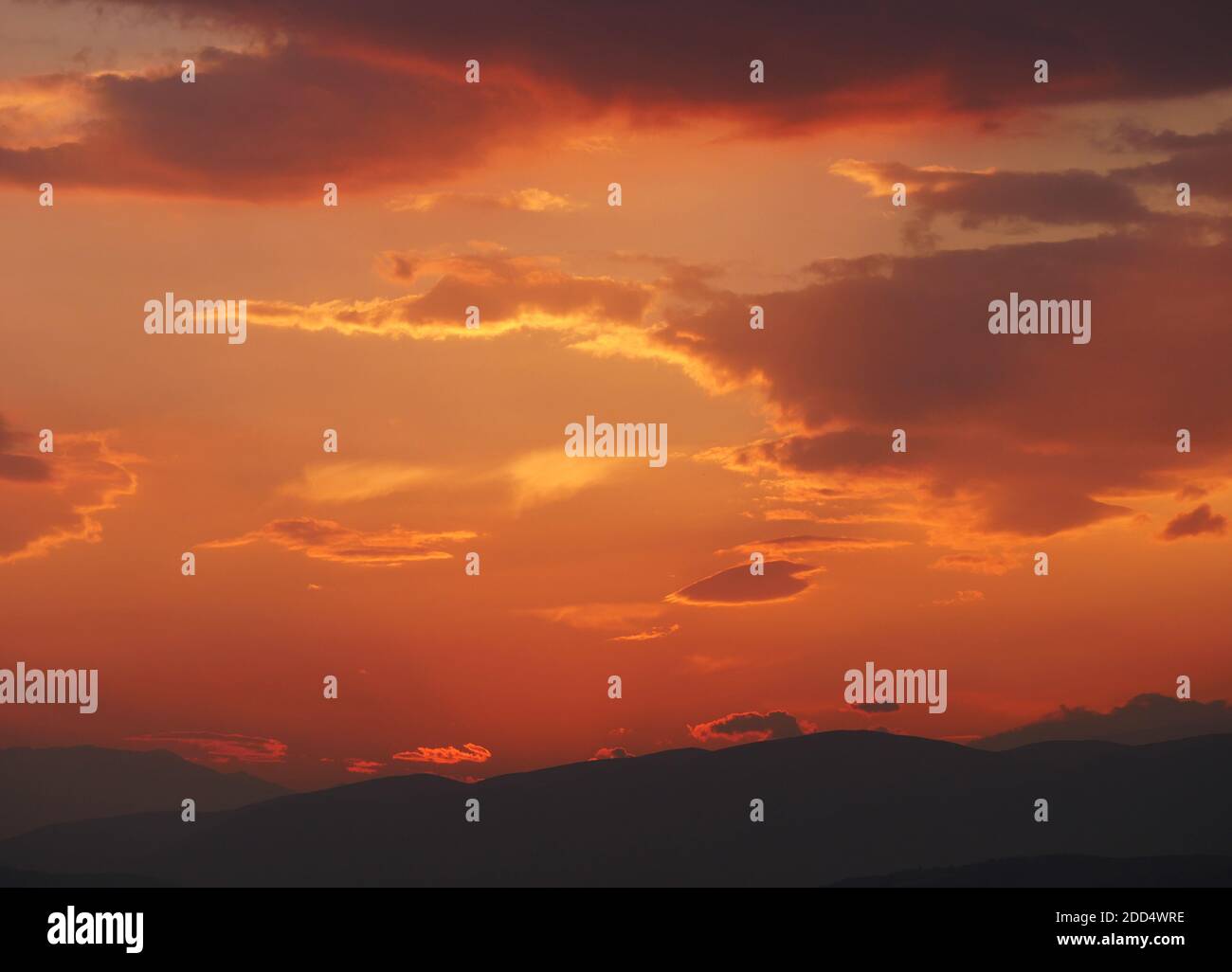 sunset sky panorama landscape background natural color of evening ...