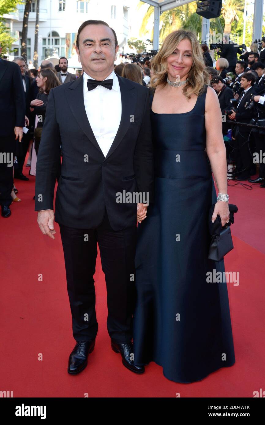 CEO of Renault Carlos Ghosn with his wife Caroline Ghosn attending the ...
