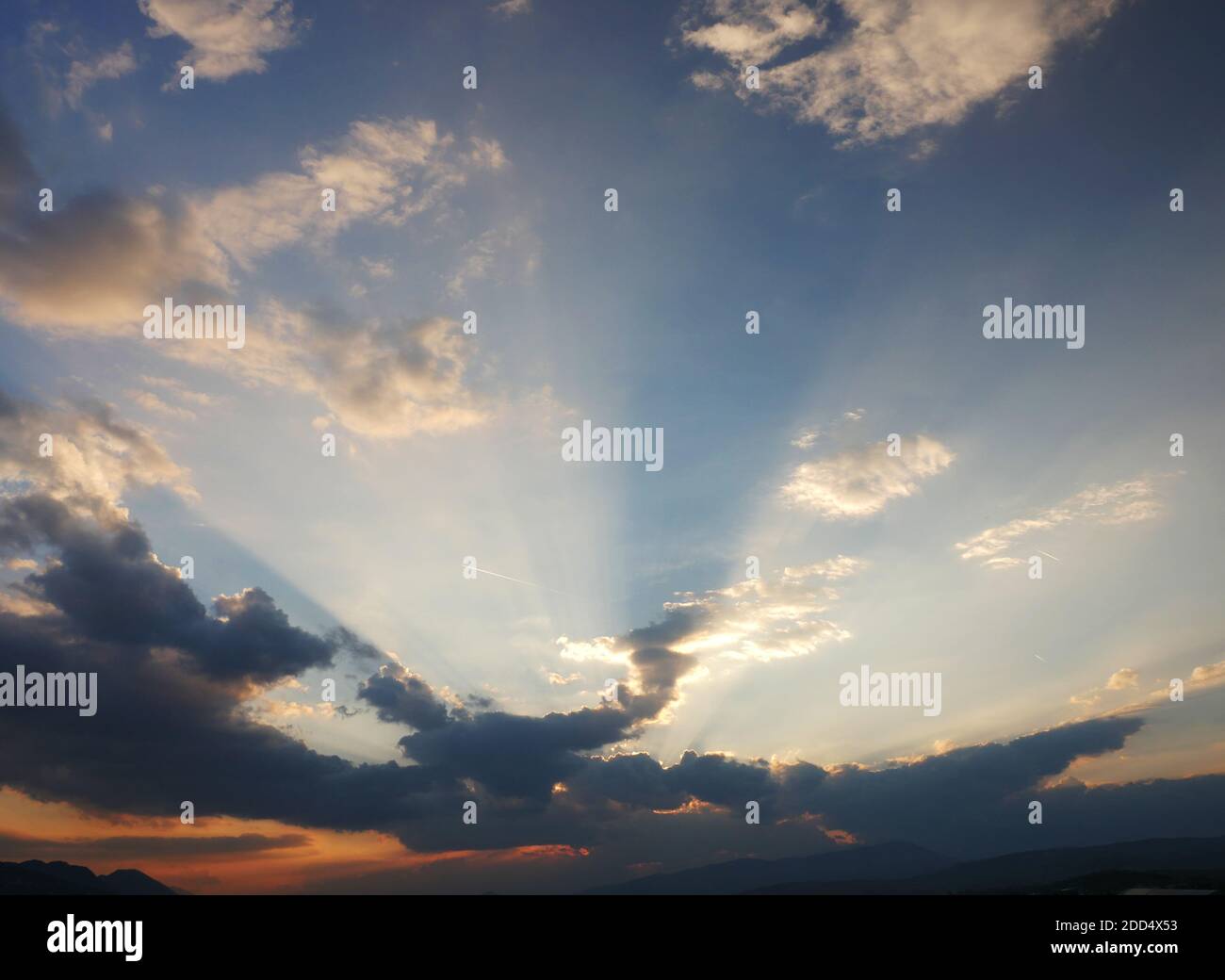sunset sky panorama landscape background natural color of evening ...