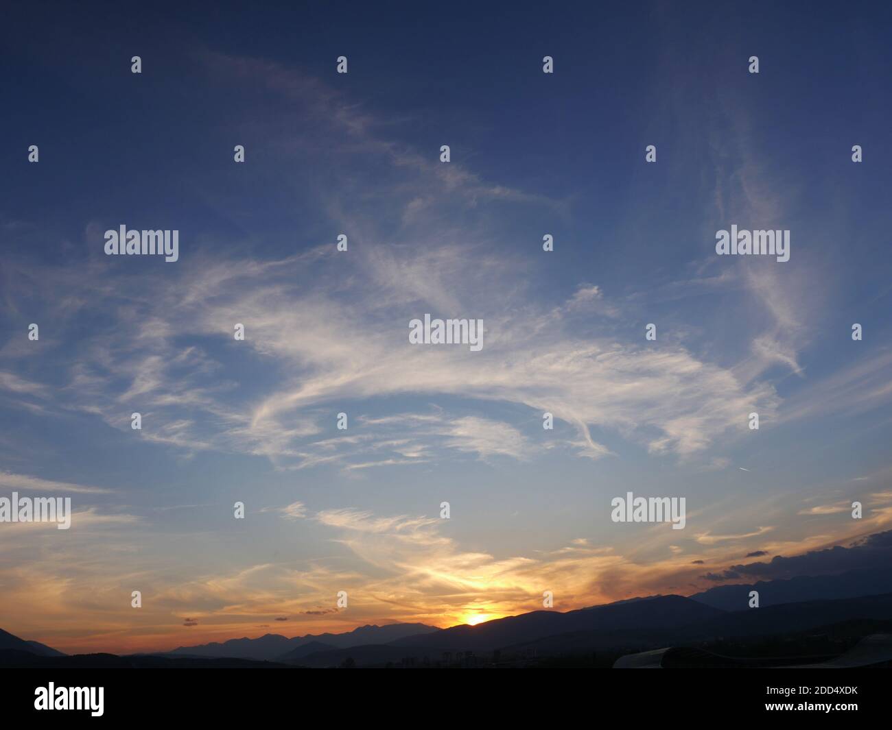 sunset sky panorama landscape background natural color of evening ...
