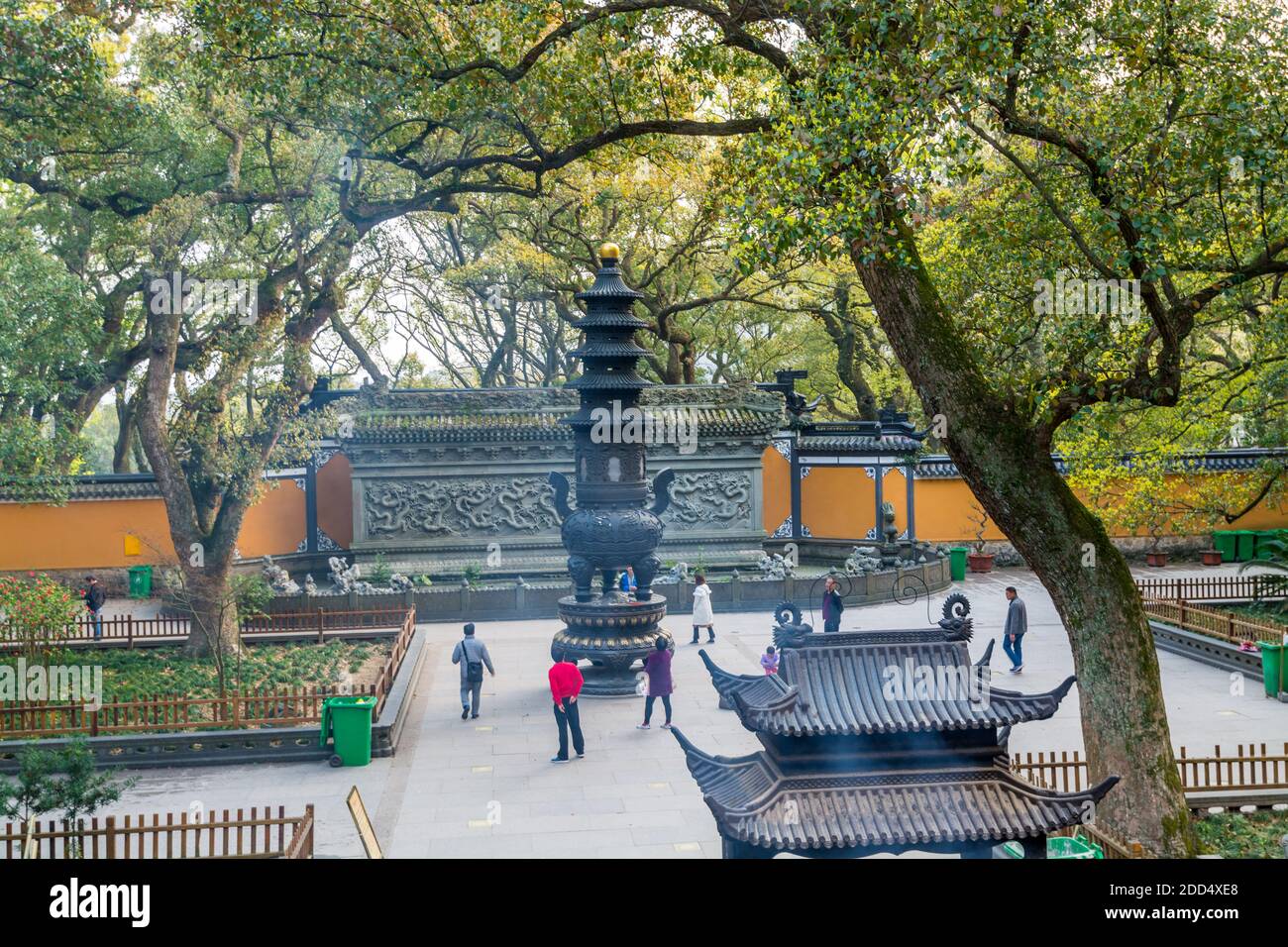 A bronze incense burner in Fayu Temples in the Putuoshan, Zhoushan ...