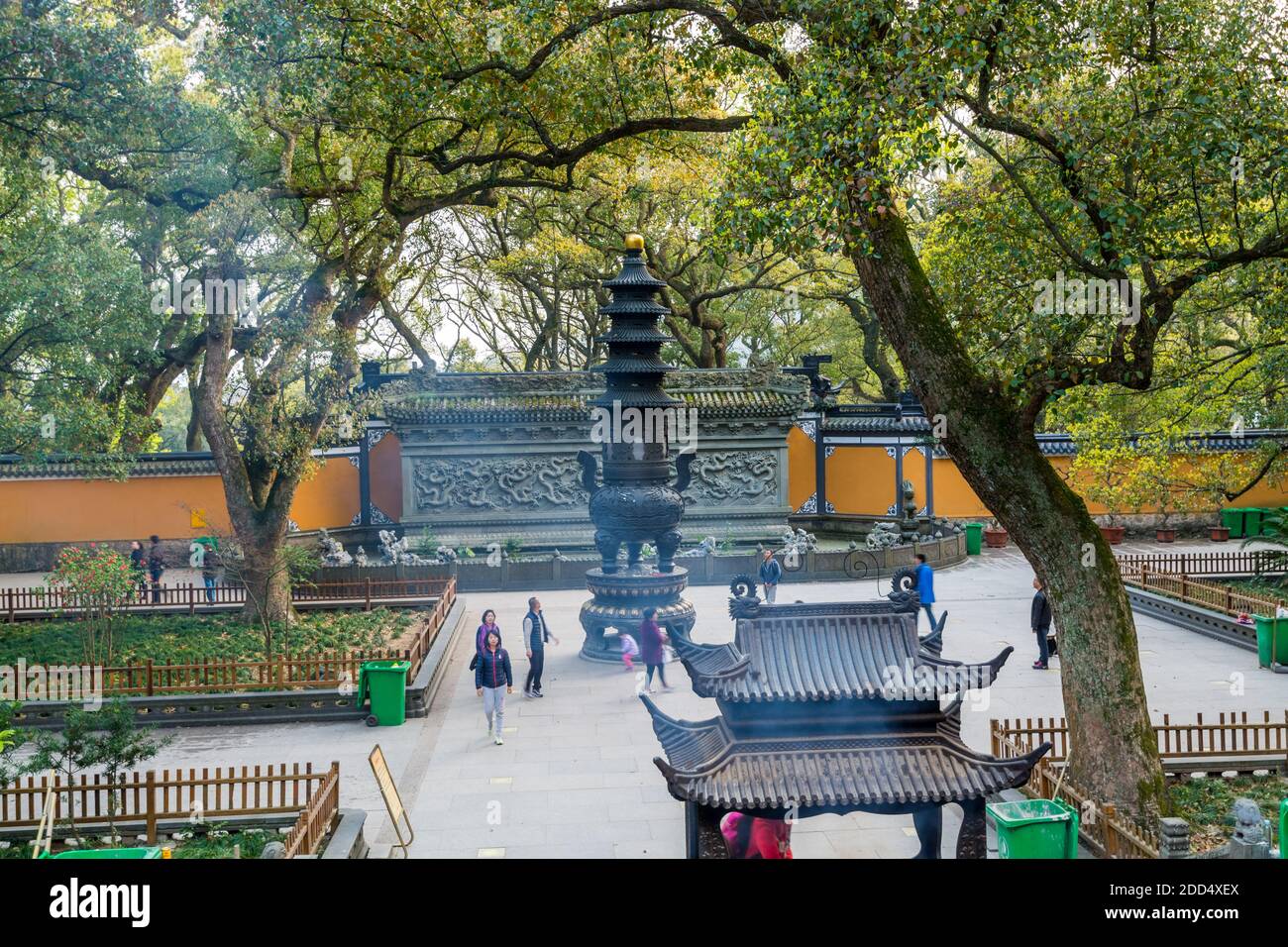 A bronze incense burner in Fayu Temples in the Putuoshan, Zhoushan ...