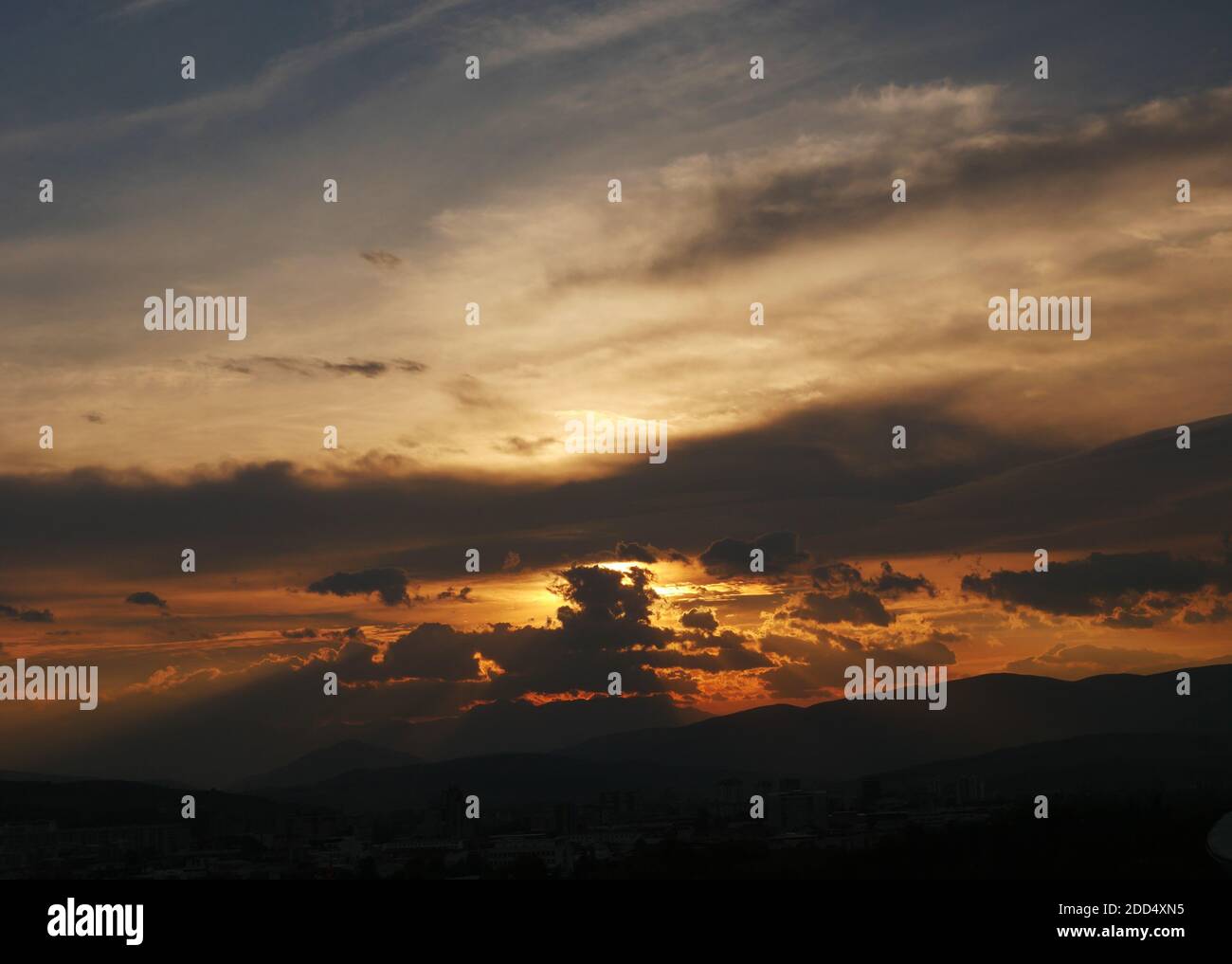 sunset sky panorama landscape background natural color of evening ...