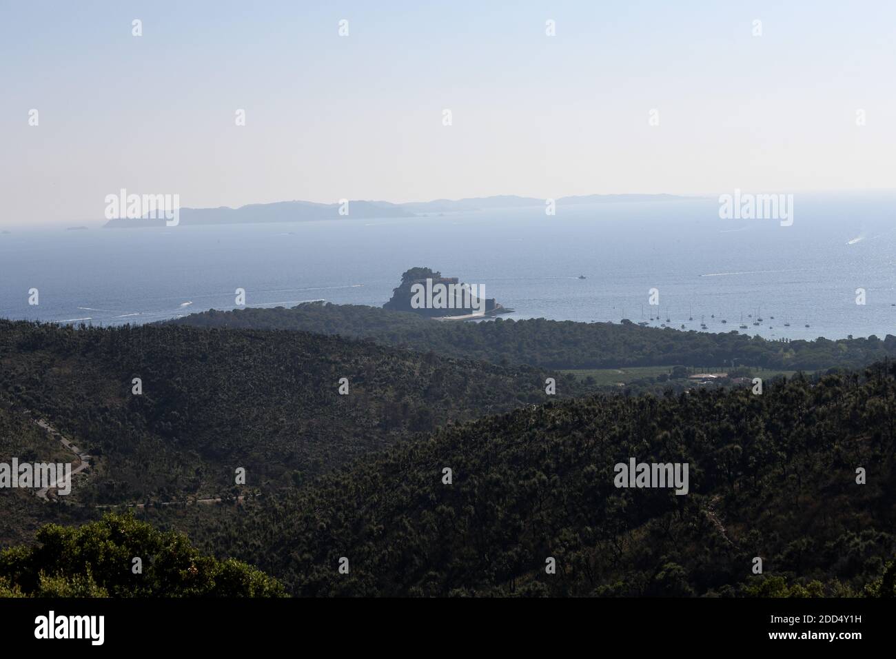 Fort de Bregancon in southern France on August 7, 2018, Bormes-Les ...