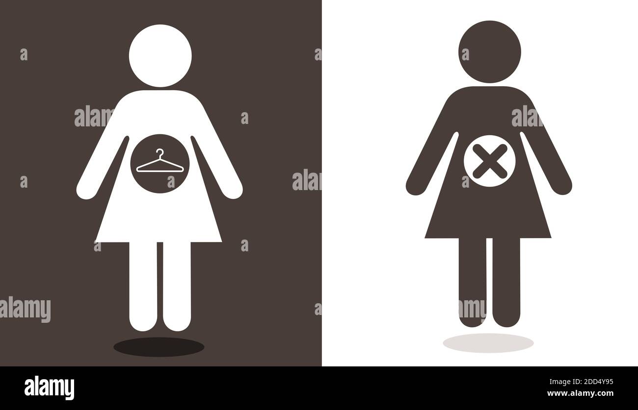 Vector of icon of woman with coathanger - pro-choice attitude during ...