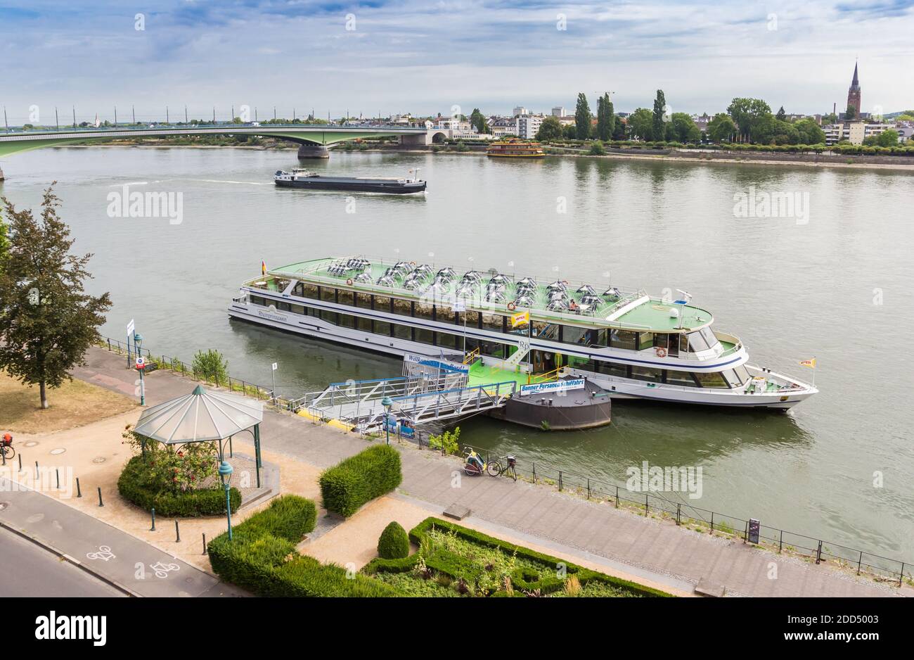 Cruise boat at the Rhine river in Bonn, Germany Stock Photo - Alamy