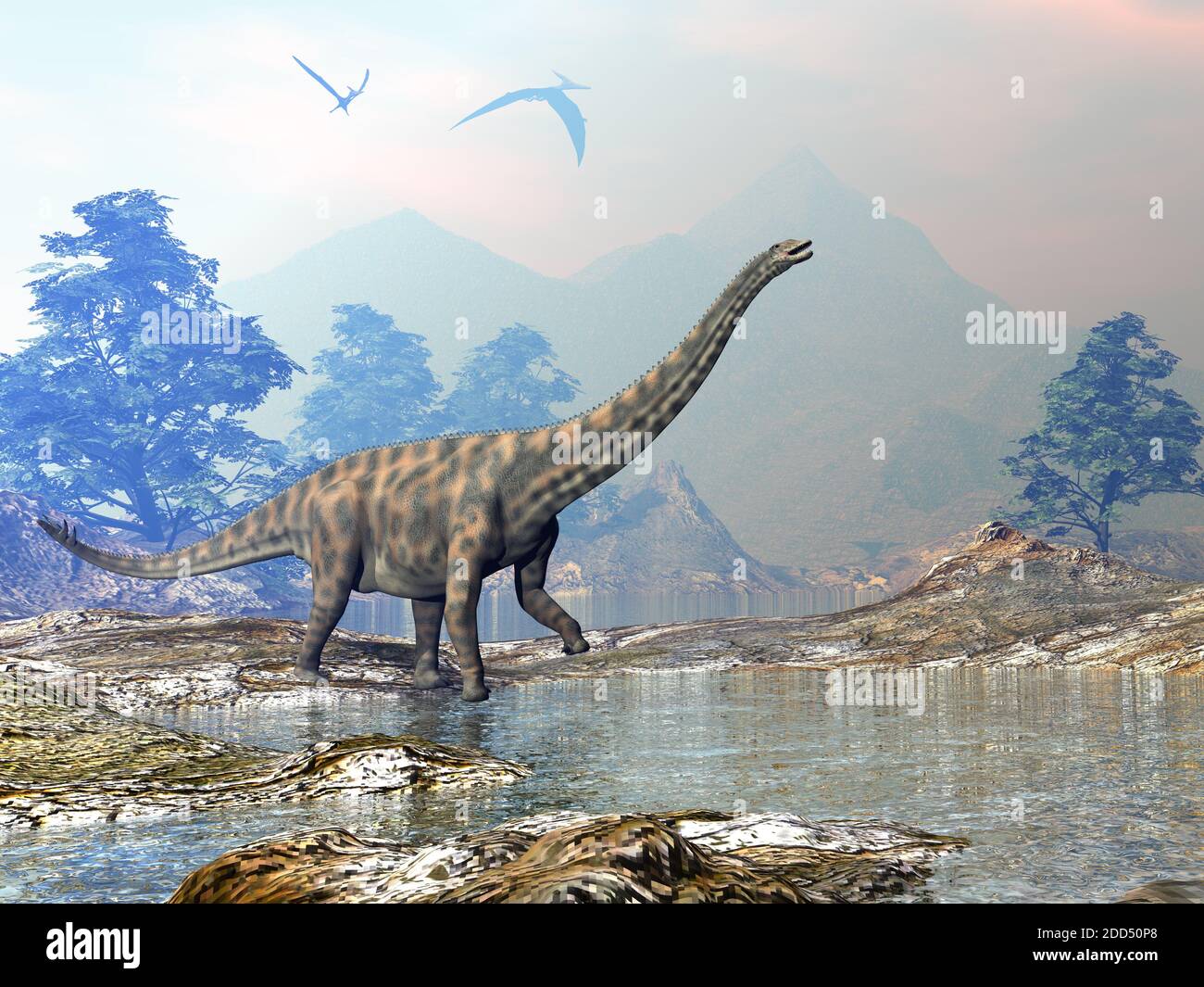 Spinophorosaurus dinosaur - 3D render Stock Photo - Alamy