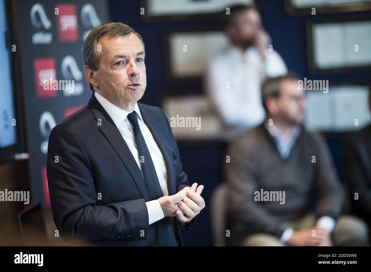 French media group Altice France head Alain Weill attends a press ...