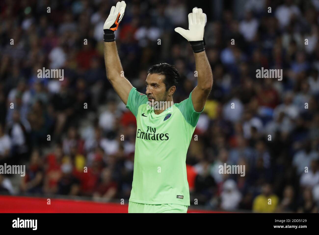 Legendary goalkeeper Gianluigi Buffon plays his first match for Paris ...