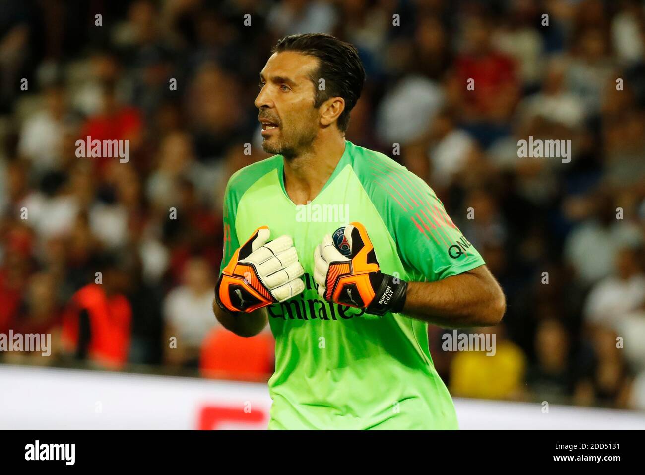 Legendary goalkeeper Gianluigi Buffon plays his first match for Paris ...