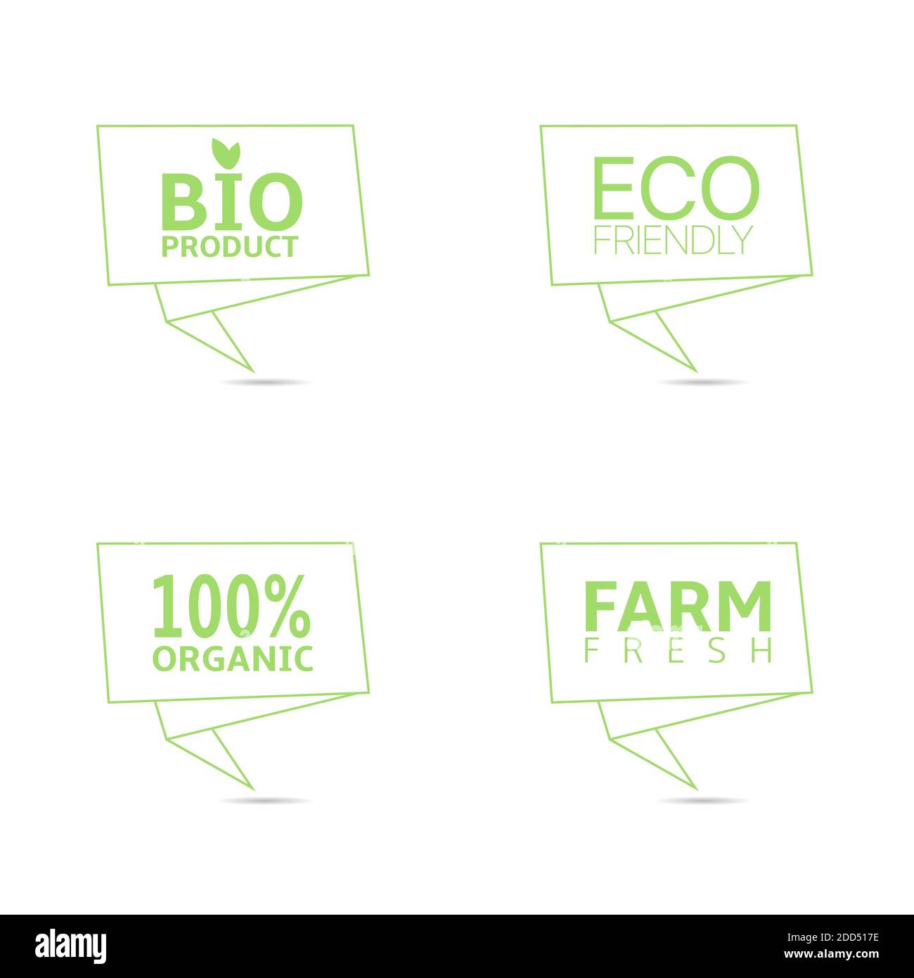 Organic food green label set Stock Vector Image & Art - Alamy