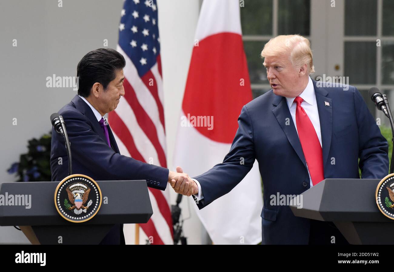 President Donald Trump holds a joint press conference with Japanese ...