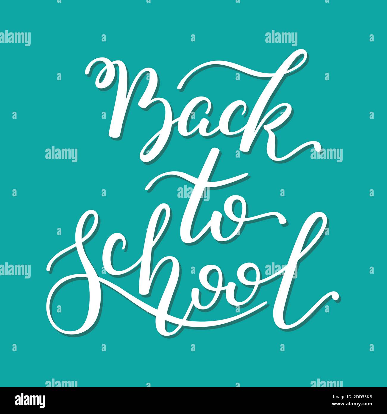 Back to School hand lettering. Template for card, poster, print Stock ...