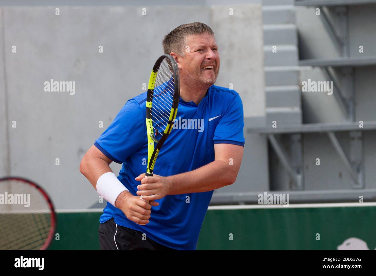 Yevgeny Kafelnikov in action during French Tennis Open at Roland-Garros ...