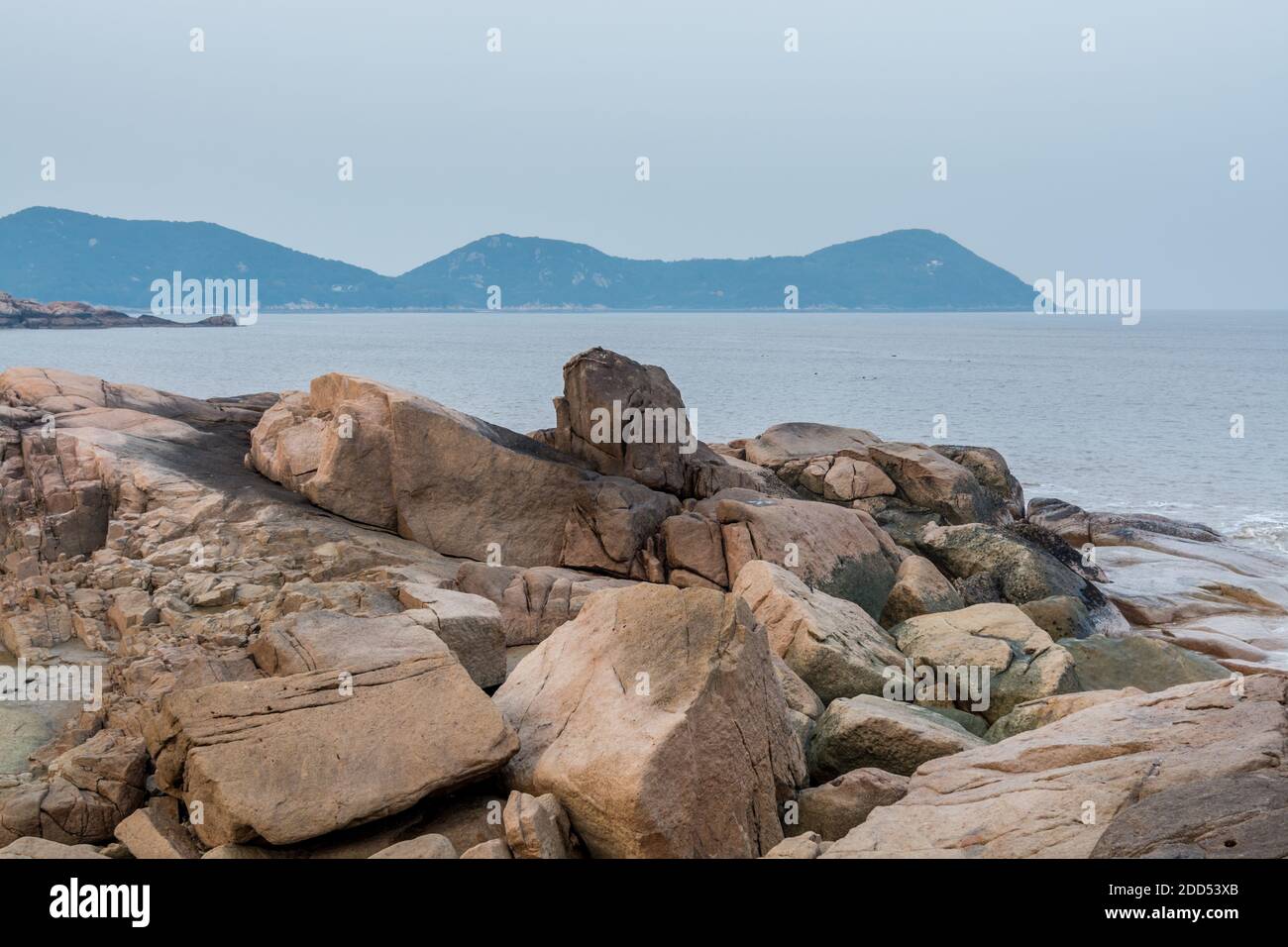 Rocks and beach in the Putuoshan, Zhoushan Islands, a renowned site in ...