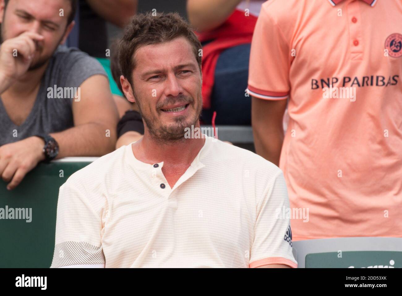 Marat Safin in action during French Tennis Open at Roland-Garros arena ...