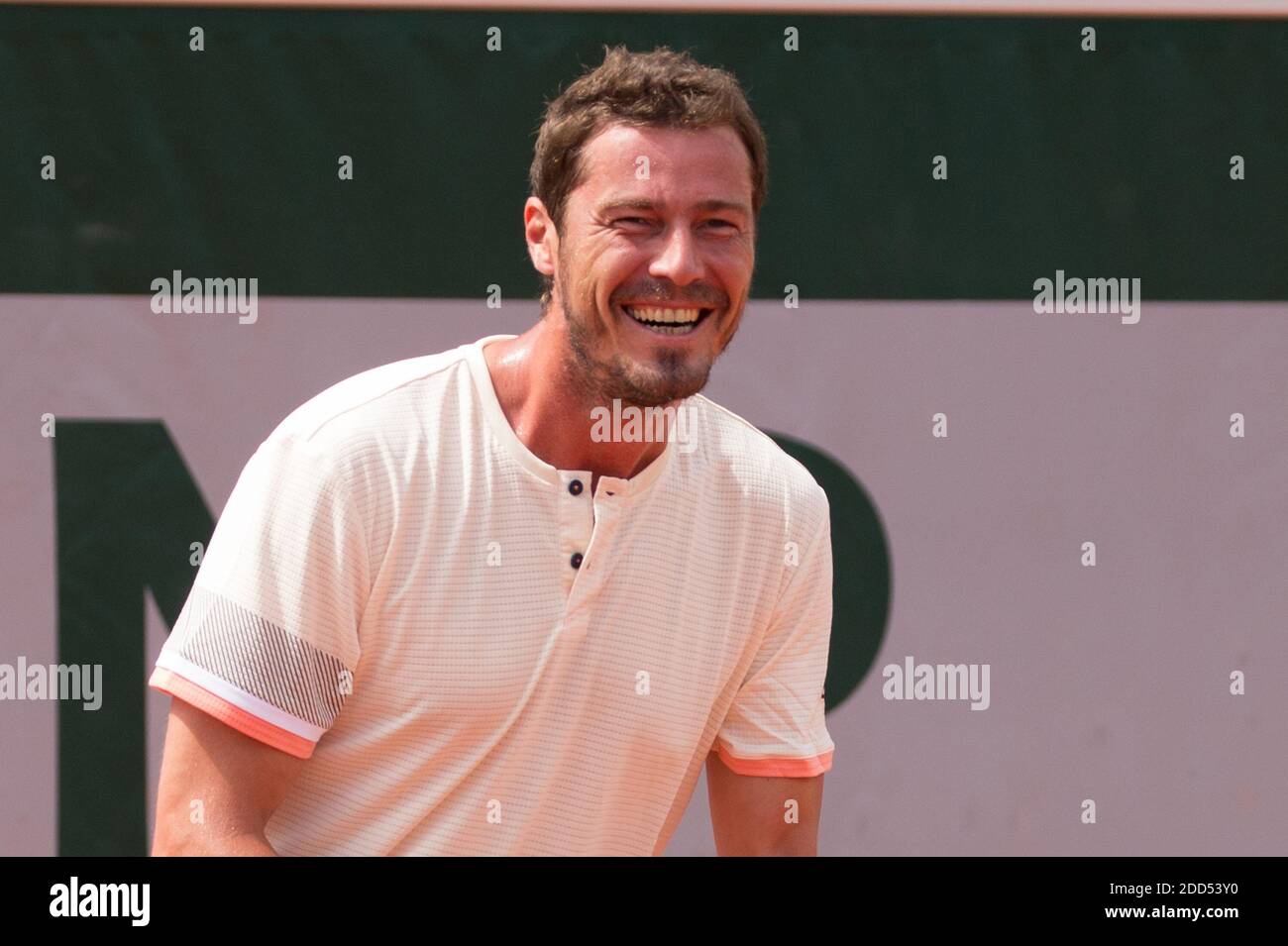 Marat Safin in action during French Tennis Open at Roland-Garros arena ...
