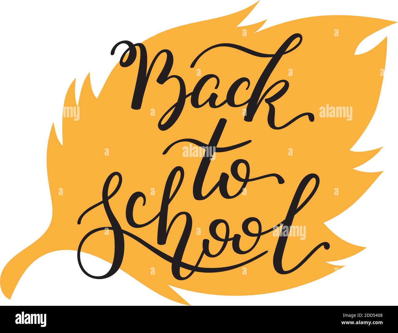 Back to School hand lettering. Template for card, poster, print Stock ...