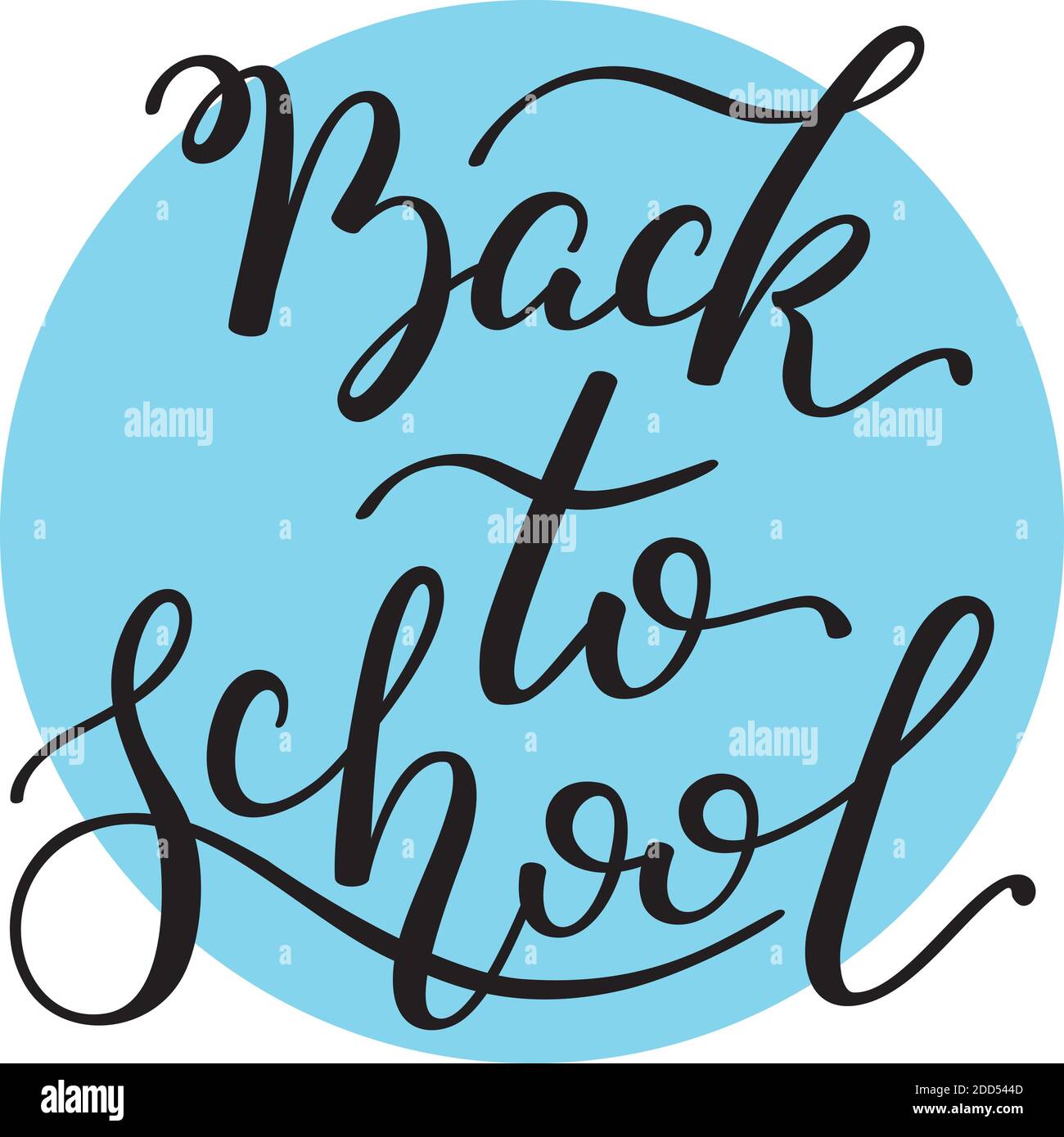 Back to School hand lettering. Template for card, poster, print Stock ...