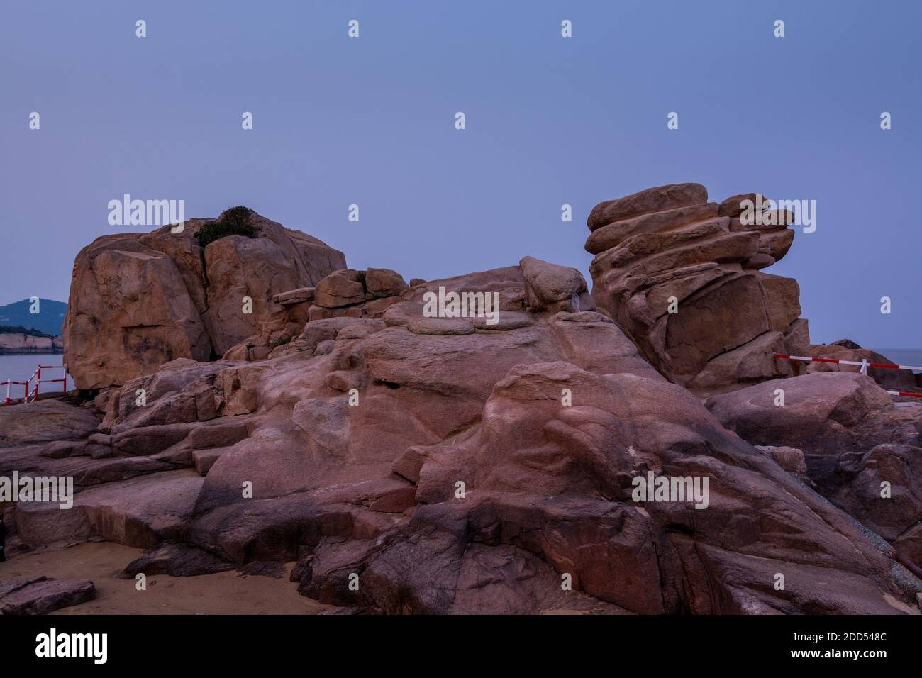 Rocks and beach in the Putuoshan, Zhoushan Islands, a renowned site in ...
