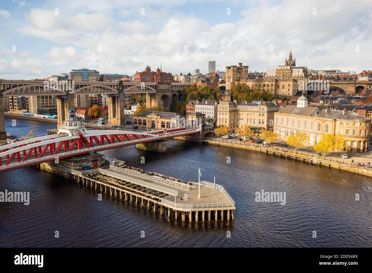 Newcastle UK: 25th Oct 2020, View of Newcastle Quayside in Autumn with ...