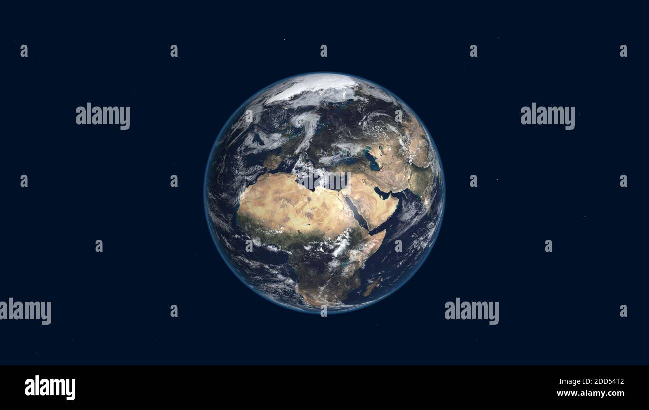 planet earth seen from satellite, 3d render illustration Stock Photo ...