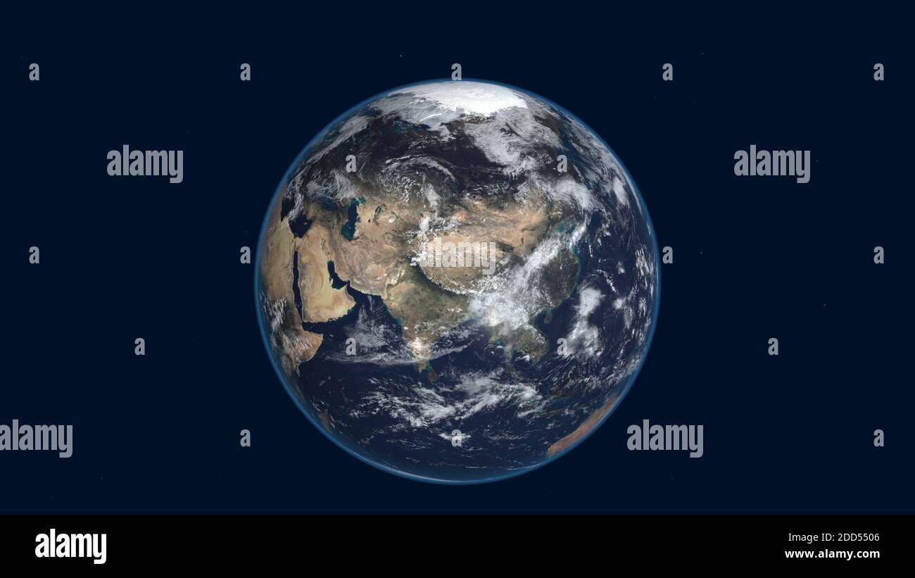planet earth seen from satellite, 3d render illustration Stock Photo ...