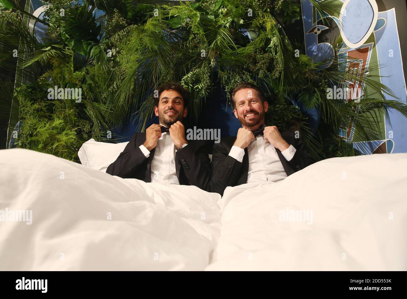 Exclusif - Geoffrey Gervais et Sam Bobino lors du 1er anniversaire des ...