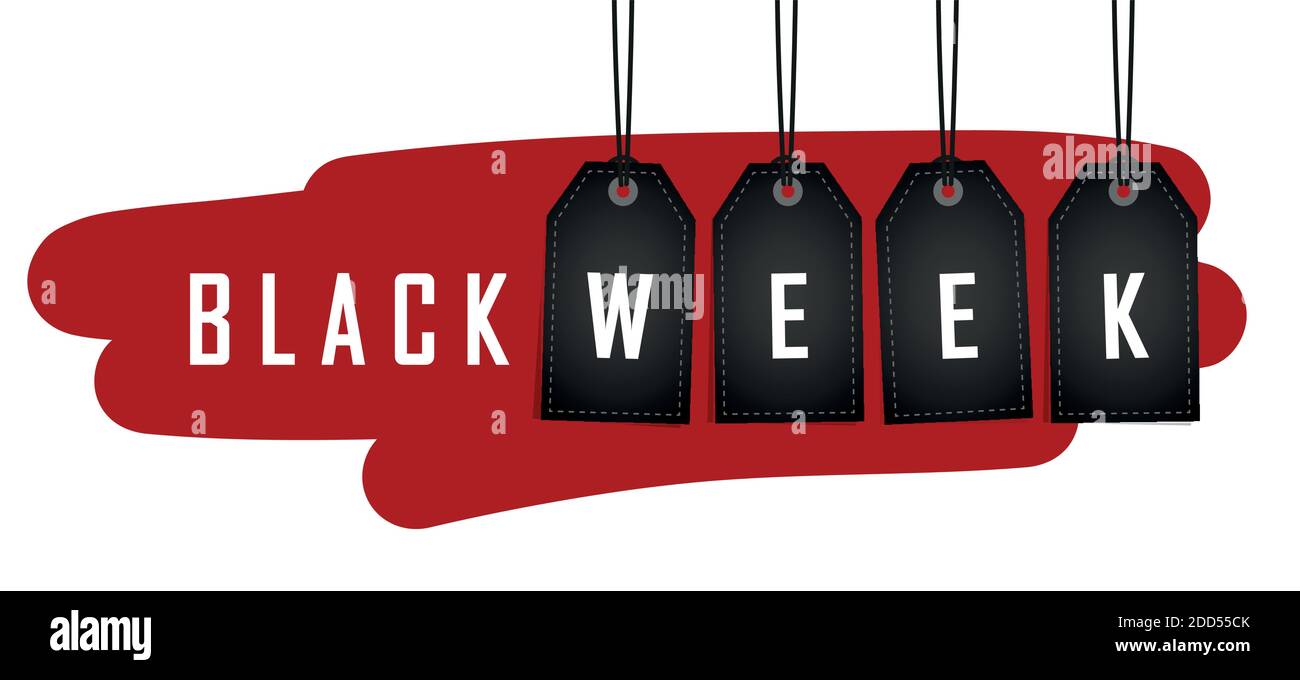 black week promotion hanging label vector illustration EPS10 Stock ...