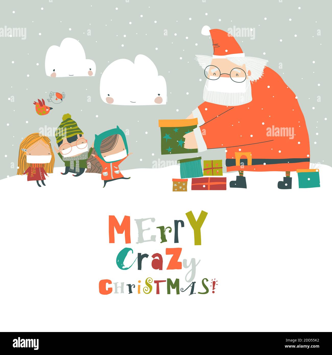 Crazy santa vector cartoon hi-res stock photography and images - Alamy