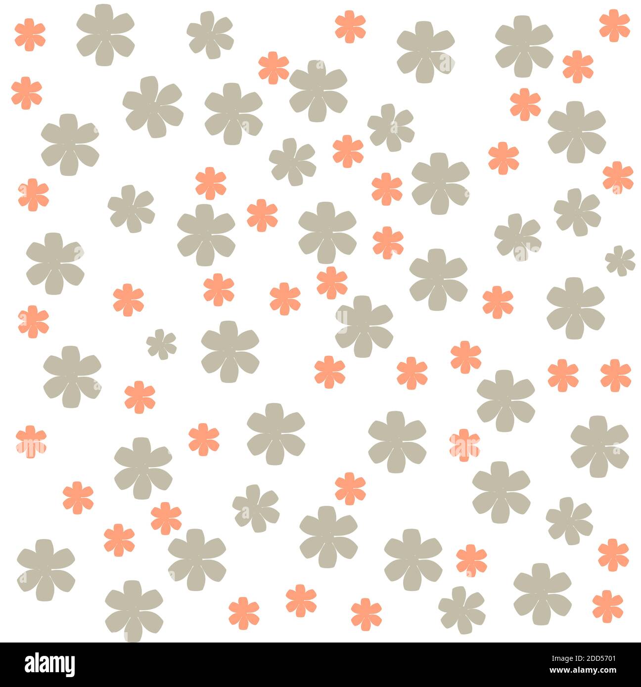 Abstract background with simple flowers. Cartoon flat style ...