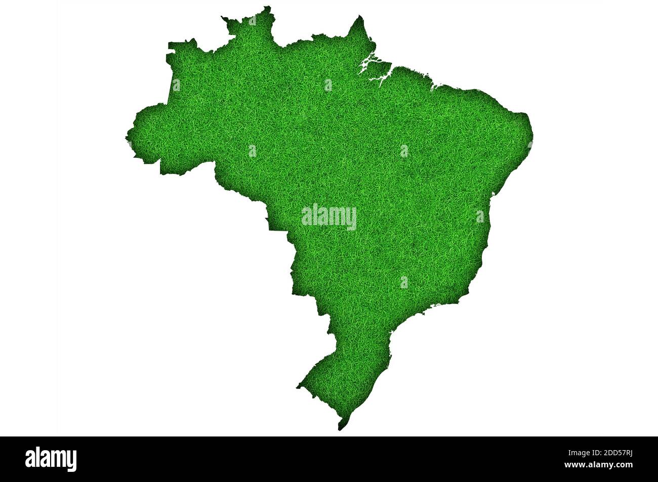Map of Brazil on green felt Stock Photo - Alamy