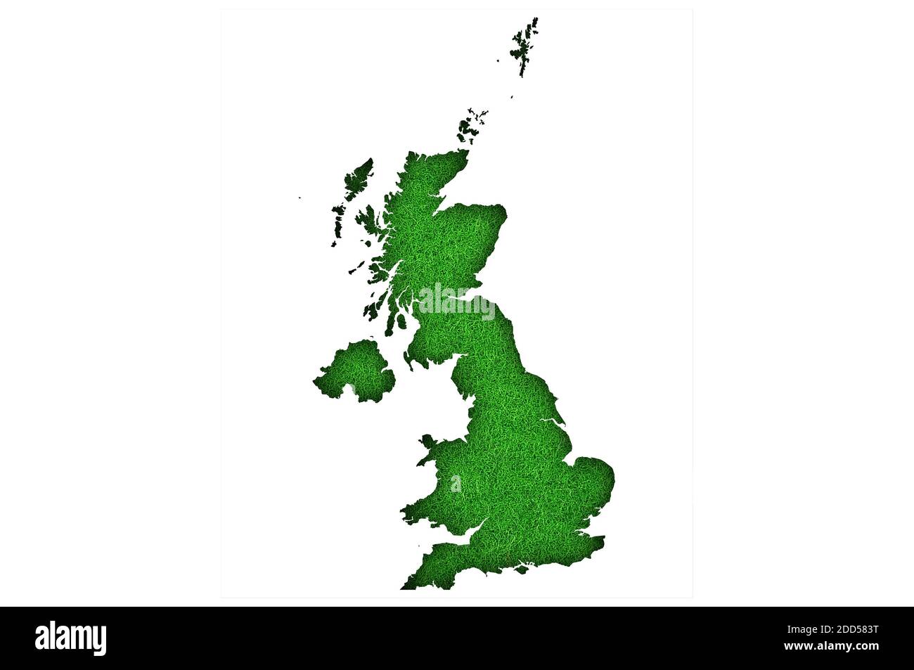 Map of Great Britain on green felt Stock Photo - Alamy