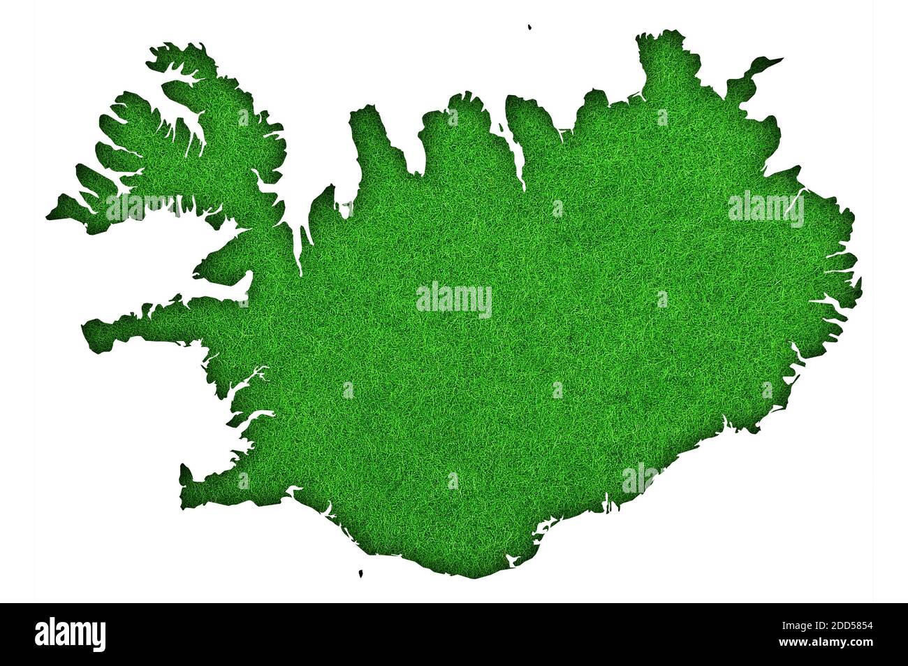 Map of Iceland on green felt Stock Photo - Alamy