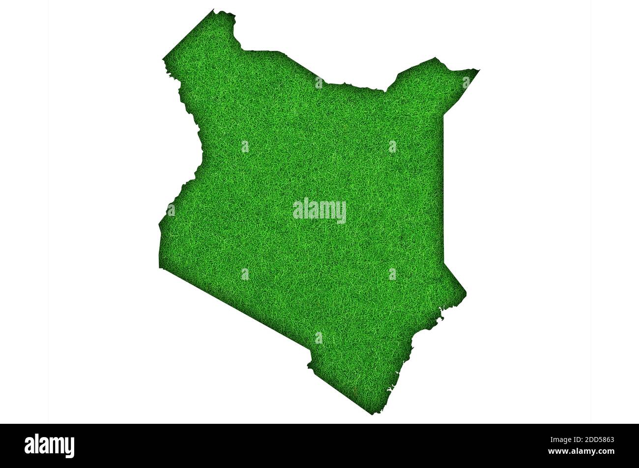 Map of Kenya on green felt Stock Photo - Alamy